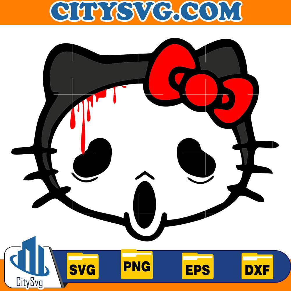 Ghostface hello kitty Svg – CITYSVG