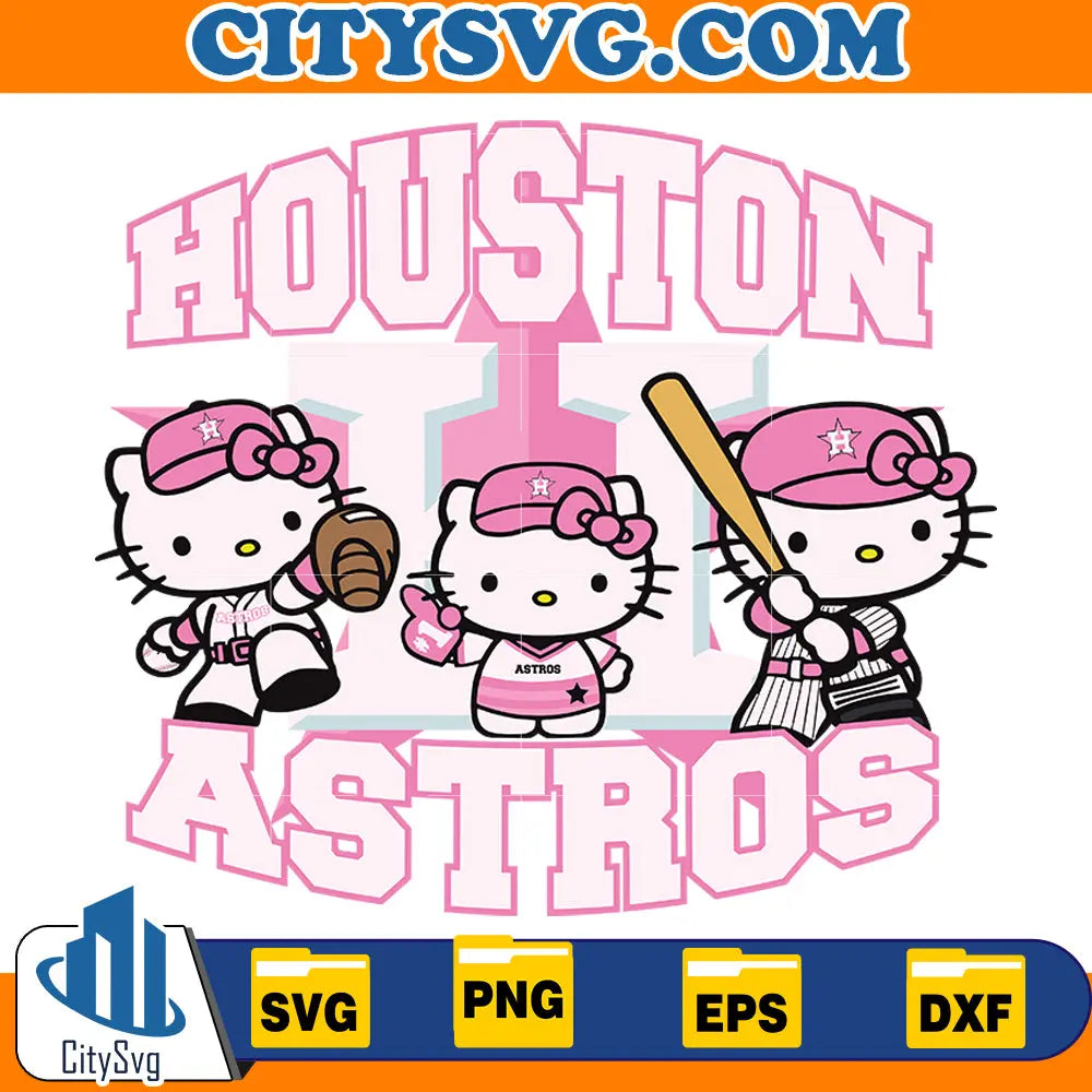 Houston Pink baseball kitty Svg – CITYSVG