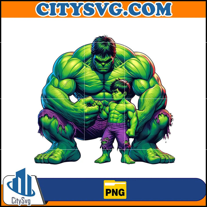 Hulk Dad And Son Png, Super Hero Dad And Son Png, Father's Day 2024 Pn ...