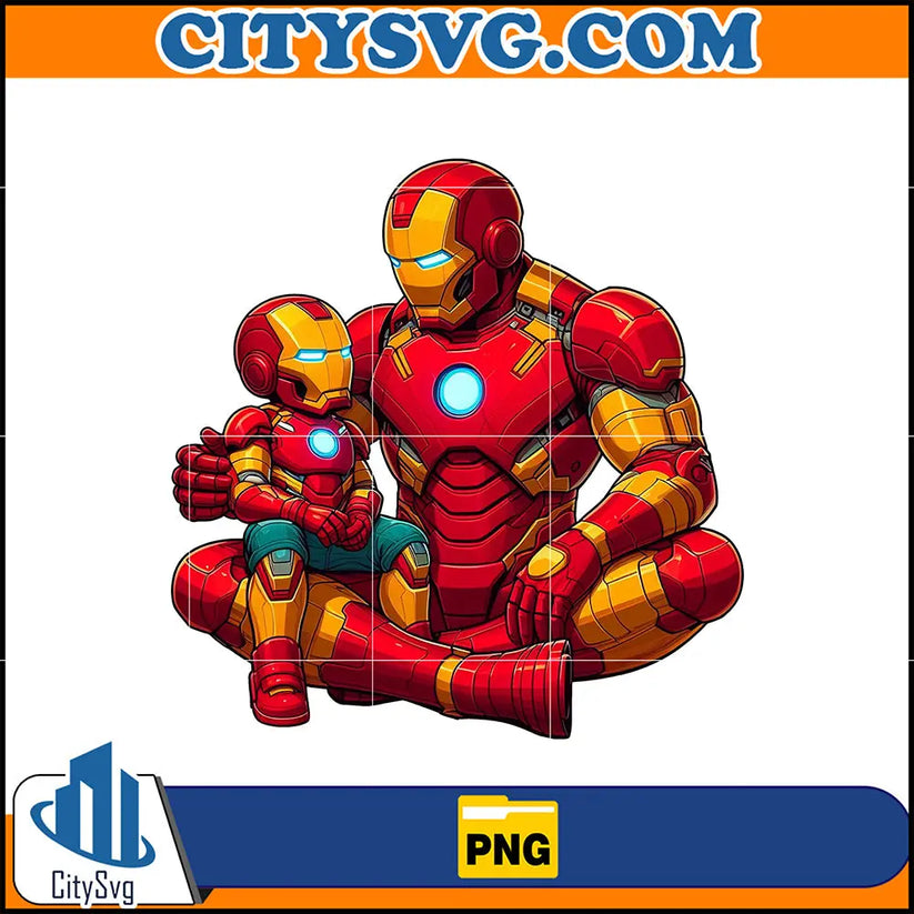 Iron Man Dad And Son Png, Super Hero Dad And Son Png, Father's Day 202 ...
