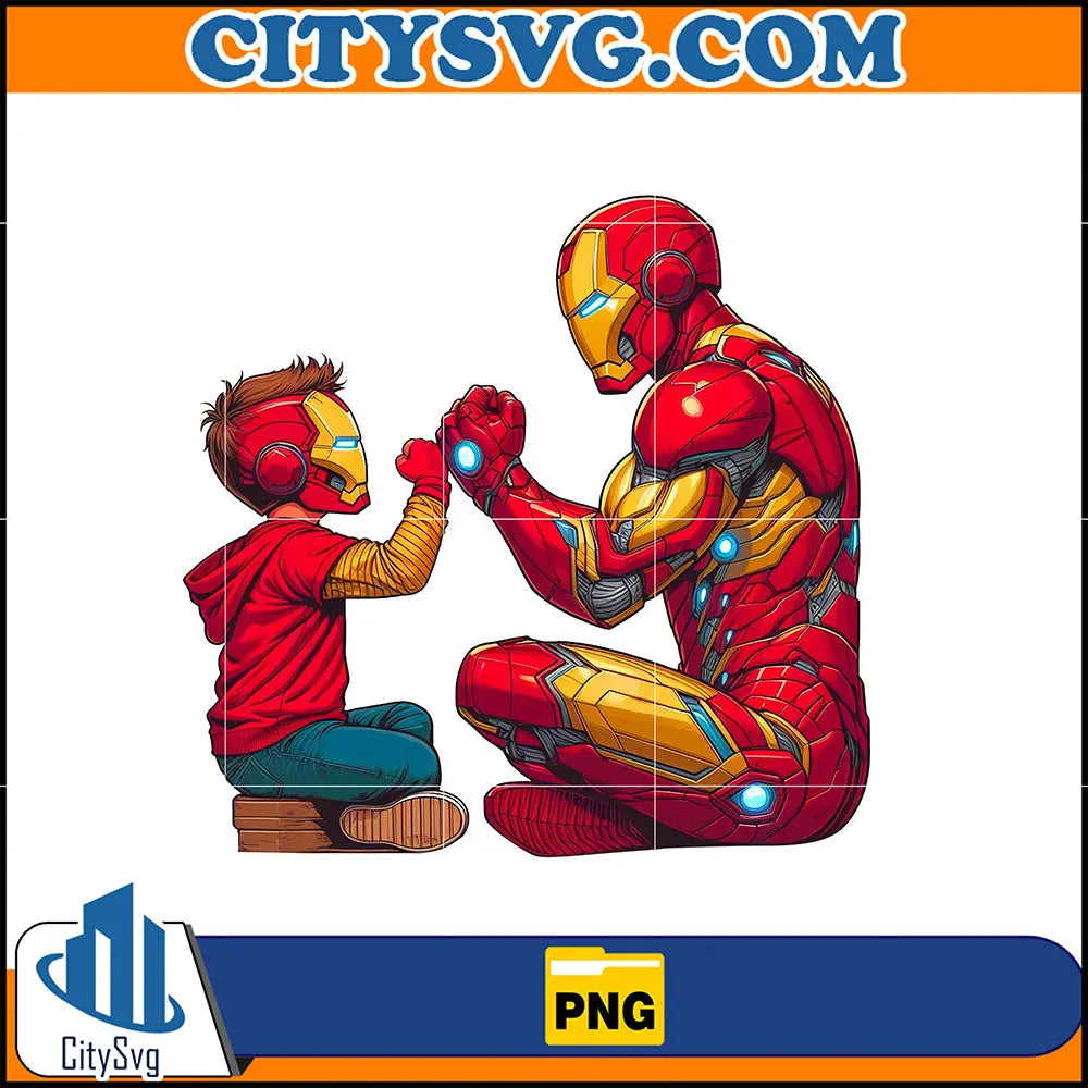 Iron Man Dad And Son Png, Super Hero Dad And Son Png, Father's Day 202 ...