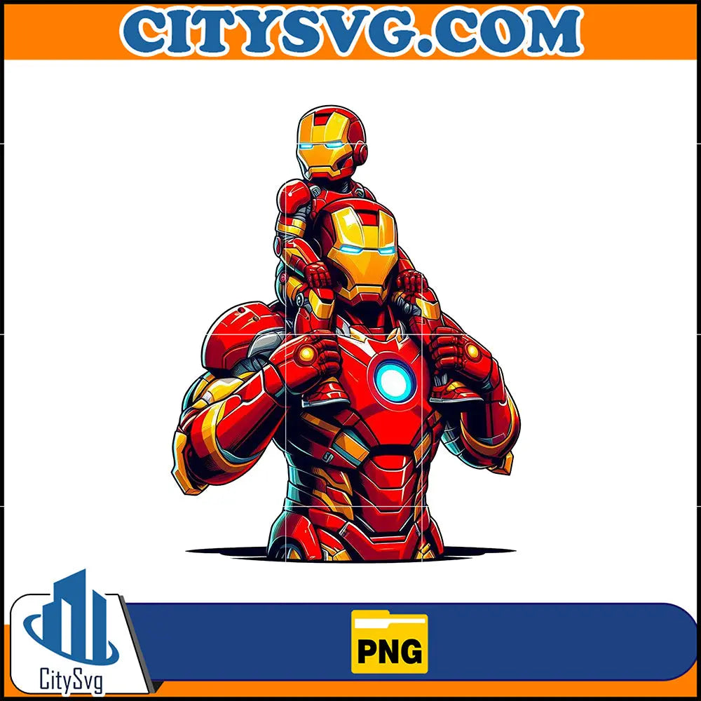 Iron Man Dad And Son Png, Super Hero Dad And Son Png, Father's Day 202 ...