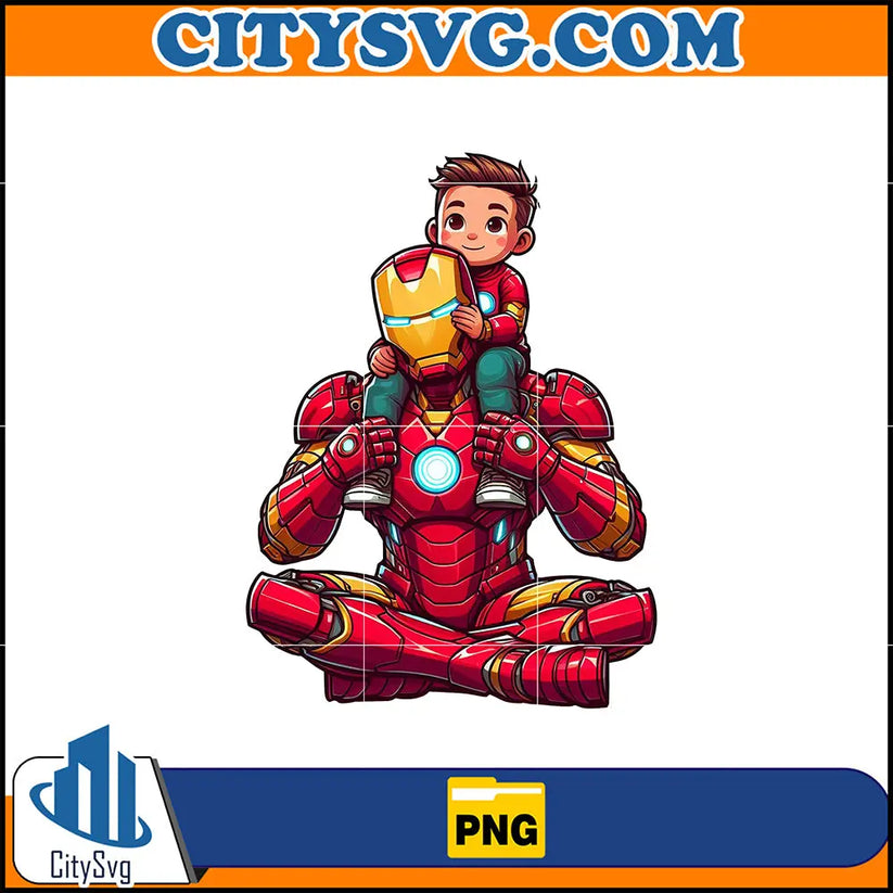 Iron Man Dad And Son Png, Super Hero Dad And Son Png, Father's Day 202 ...