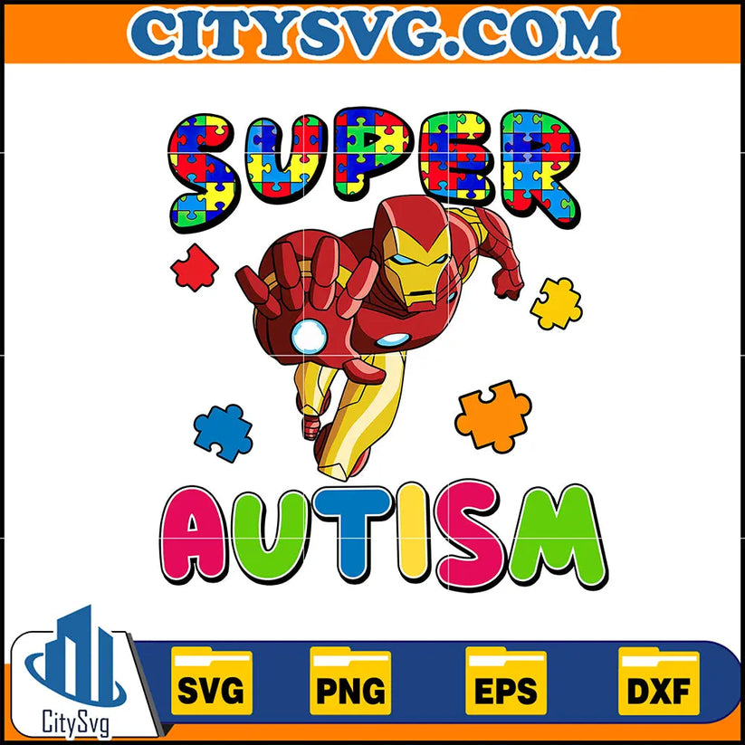 Iron Man Super Autism Svg, Cartoon Autism Svg, Autism Awareness, Autis ...