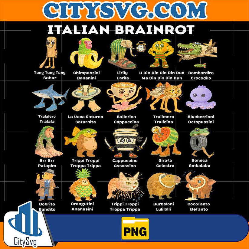 Italian Brainrot Meme Character Png – CITYSVG