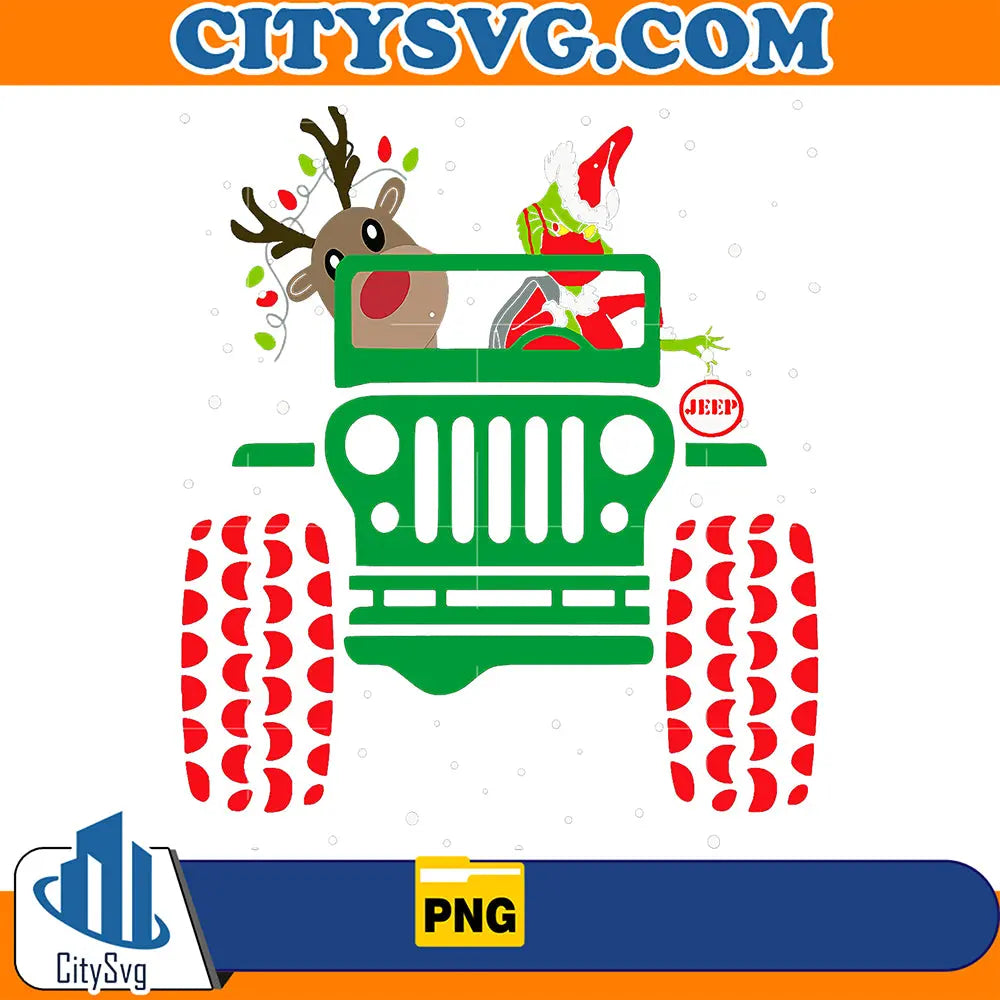 Jeep Grinch And Reindeer Christmas Png – CITYSVG