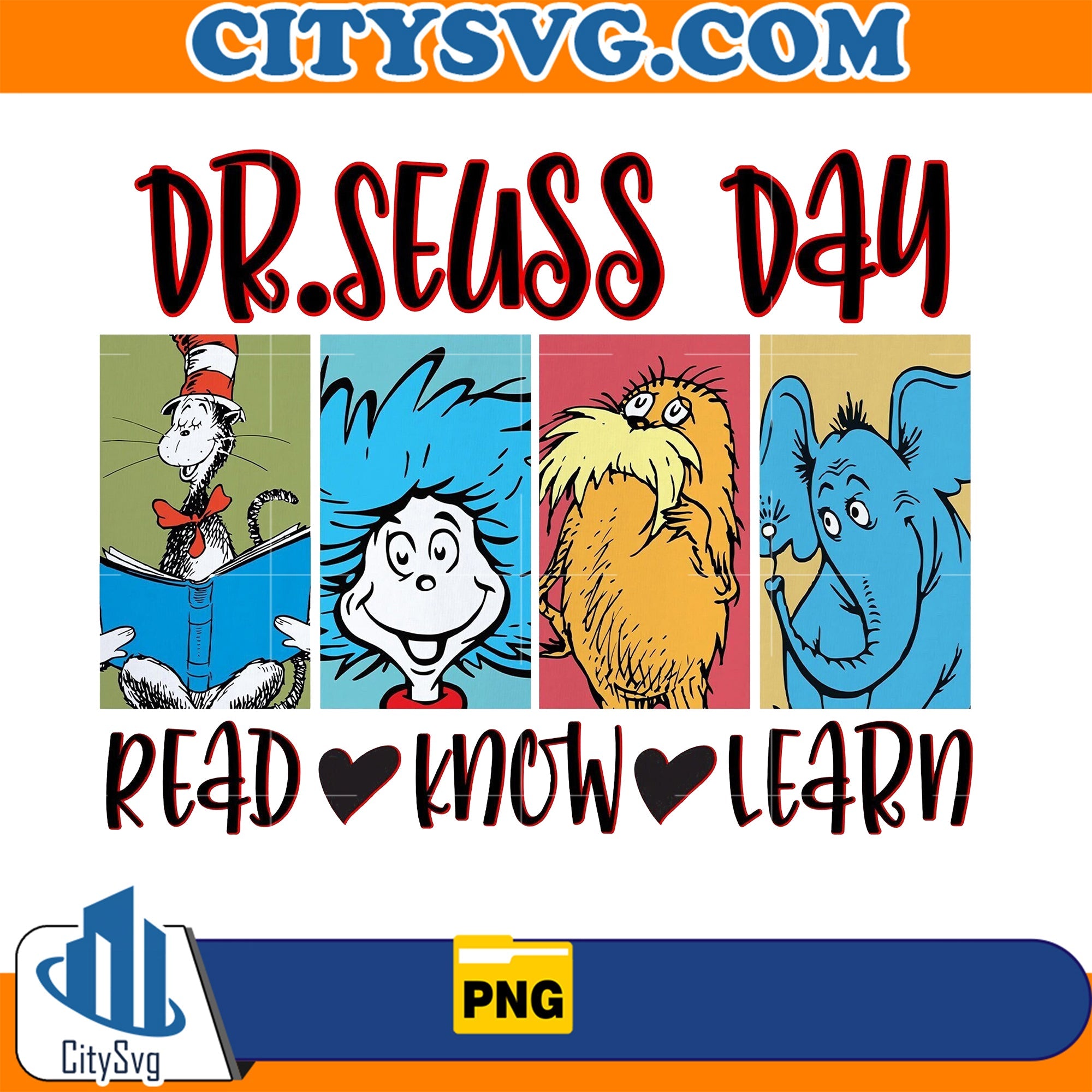 Dr Seuss Read Learn Know PNG – CITYSVG