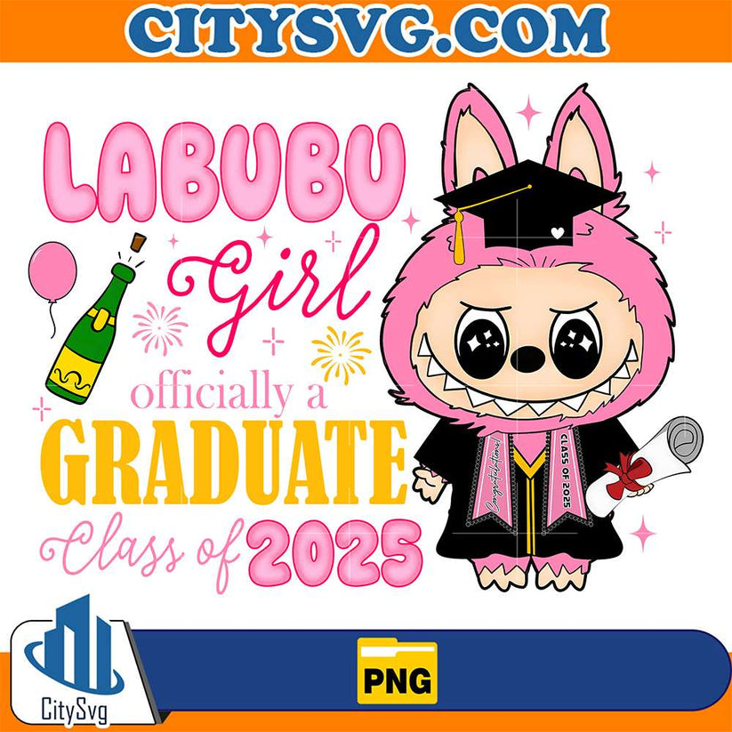 Labubu Girl Officially Graduate Class Of 2025 Png – CITYSVG