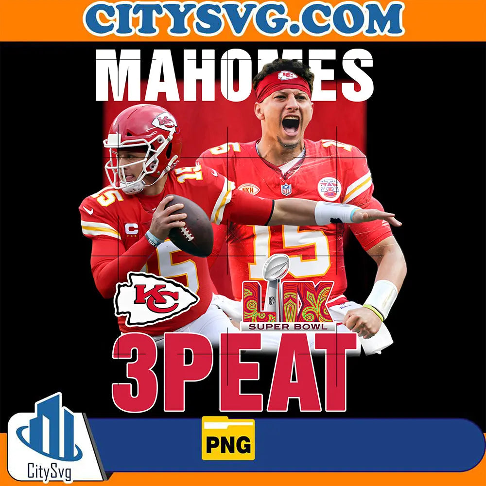 Mahomes 3 Peat Kansas City Chiefs Png – CITYSVG