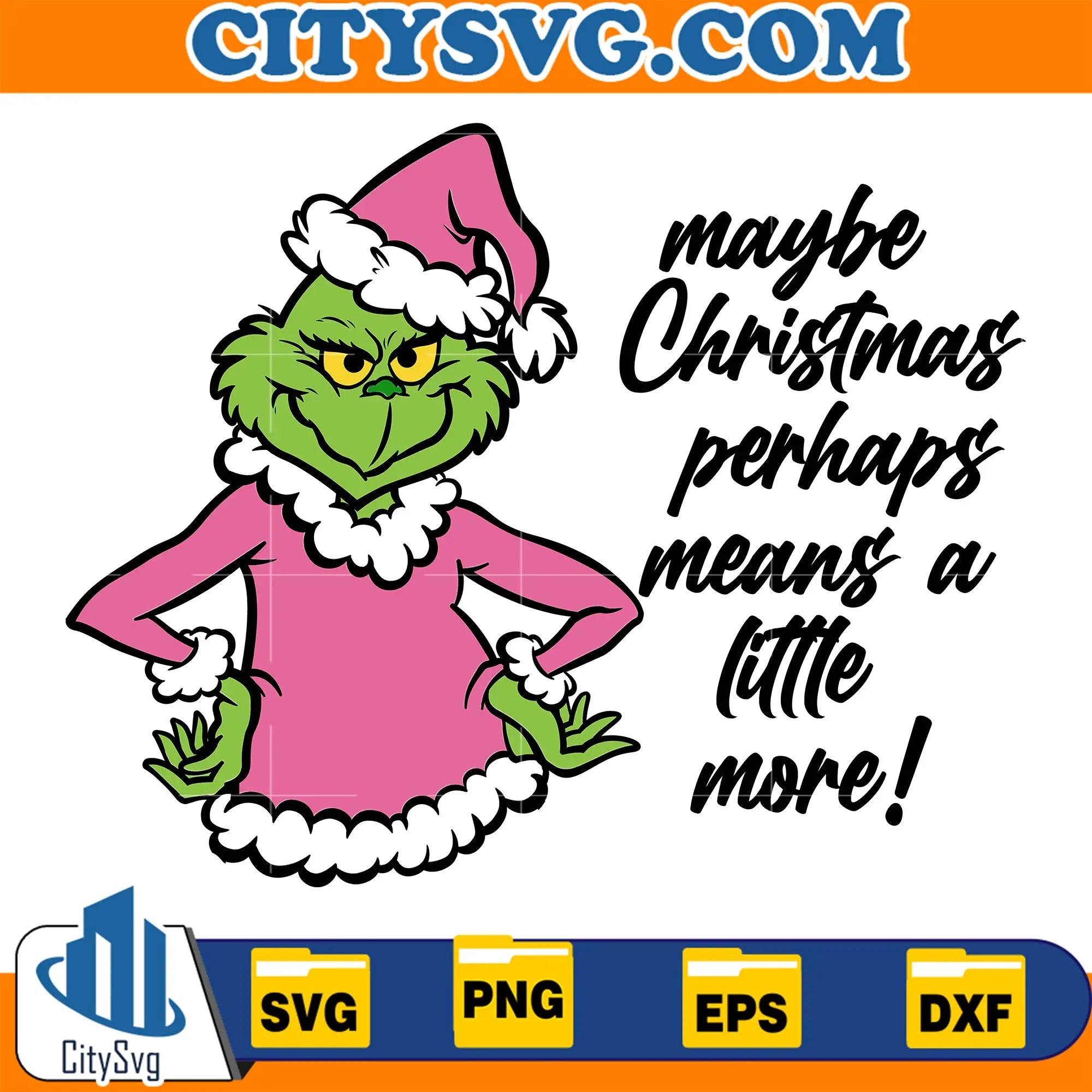 Maybe Christmas Perhaps Means A Little More Grinch Pink Christmas Svg ...