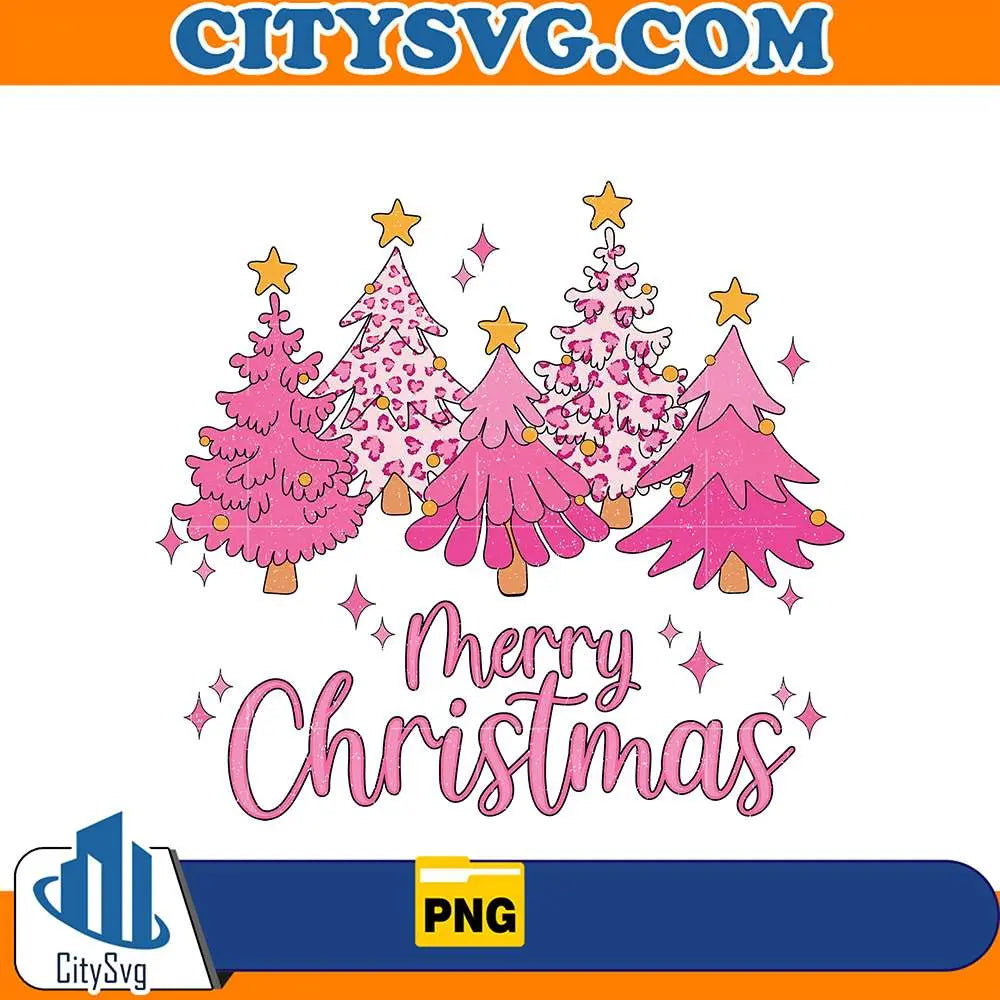 Merry Tree Christmas Pink Png – CITYSVG