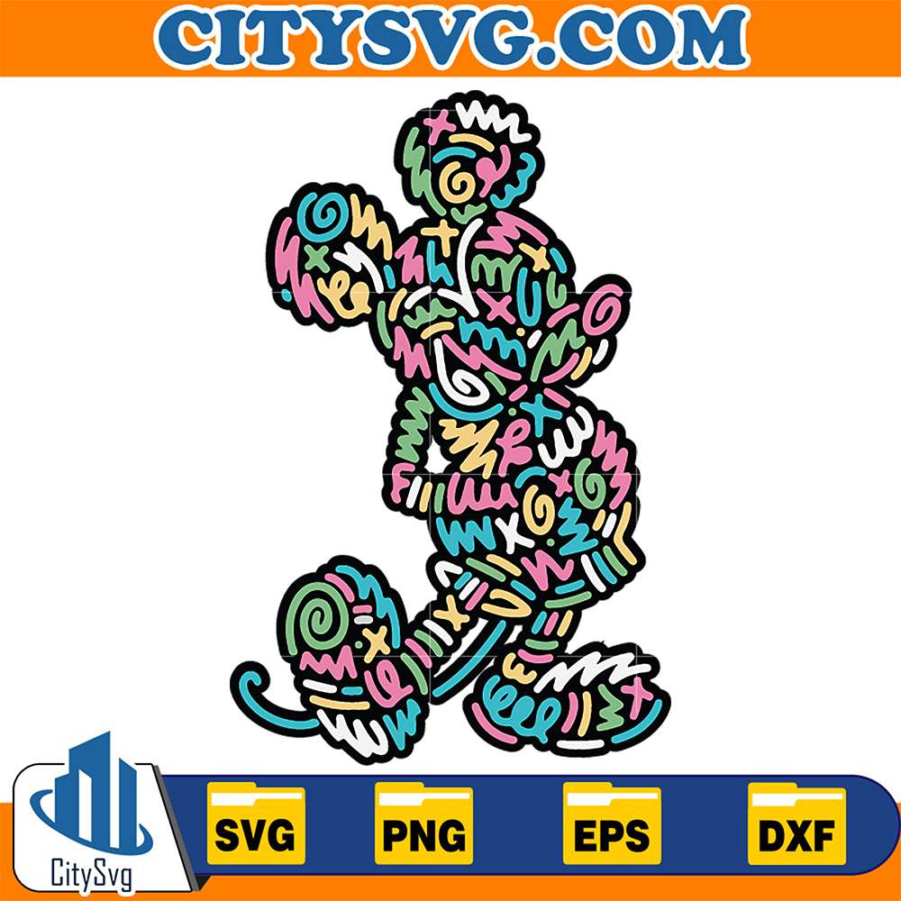 Mickey Mouse Lined Bold Svg – CITYSVG