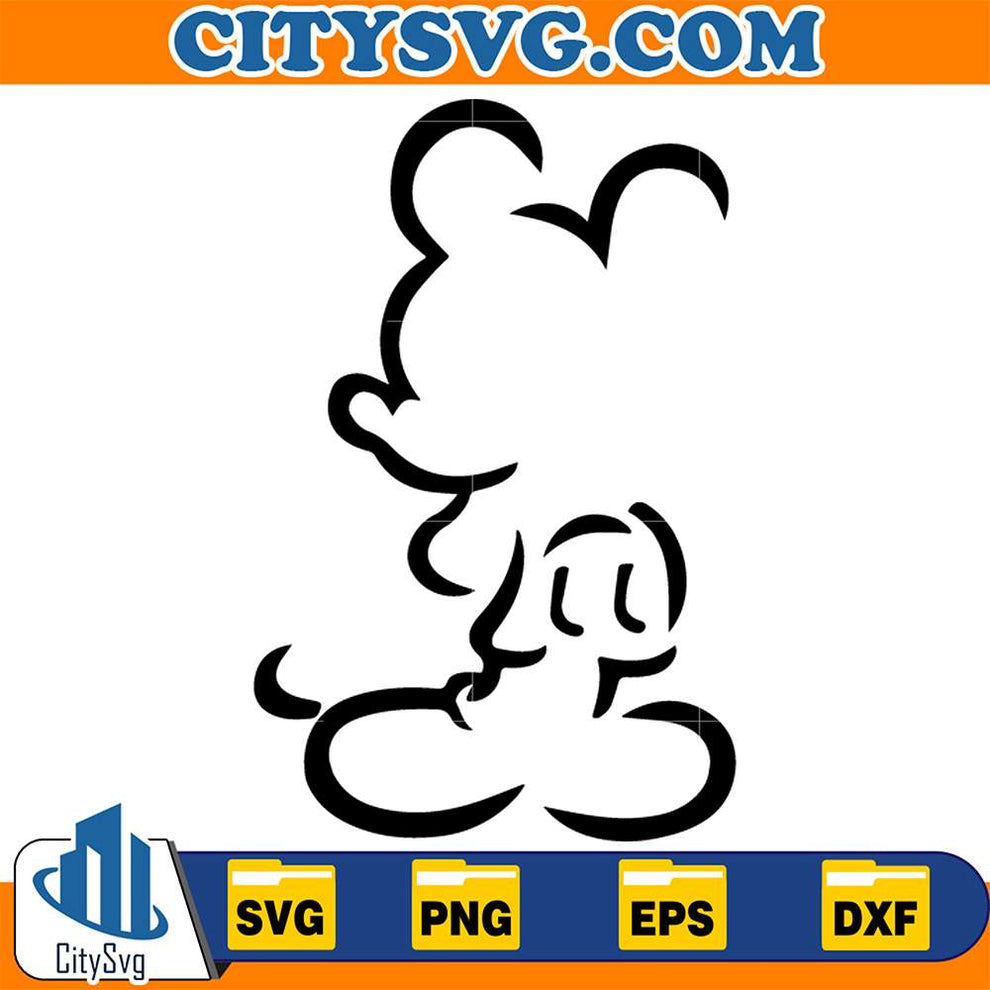 Mickey Mouse Outline Svg – CITYSVG