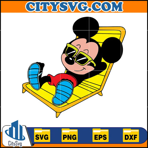 Mickey Relaxing Summer Svg, Mickey Summer Svg, Summer Time Svg, Mickey ...