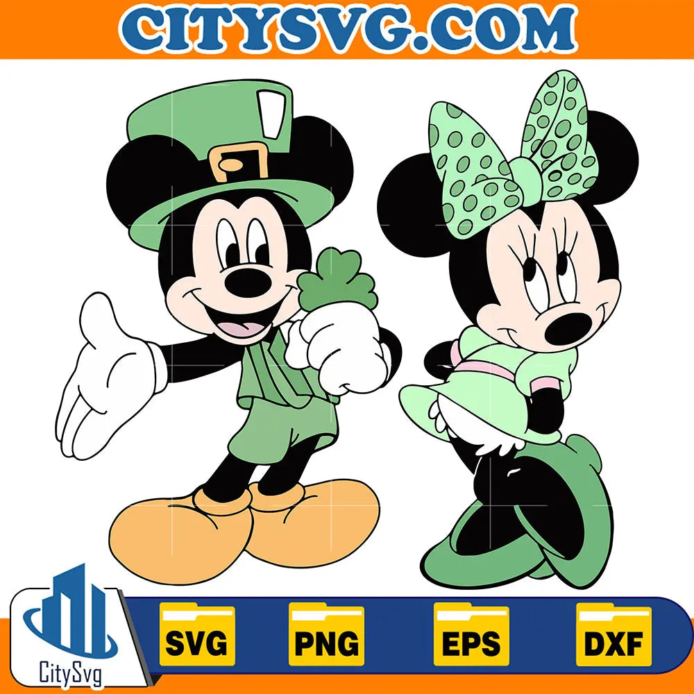 Mickey and Minnie St Patricks Day Svg – CITYSVG