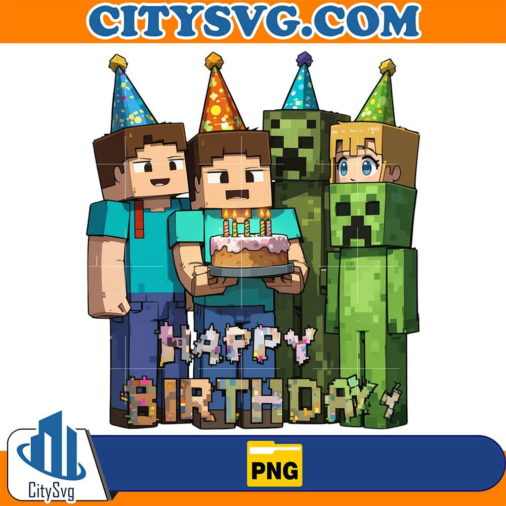 Minecraft Birthday Family Png – CITYSVG