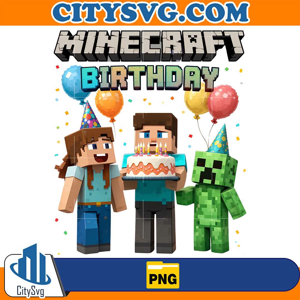 Minecraft Birthday Family Png – CITYSVG