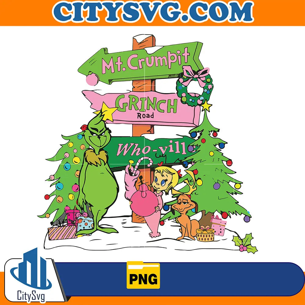 Mt Crumpit Grinch Road Who - Vill Christmas Png – CITYSVG