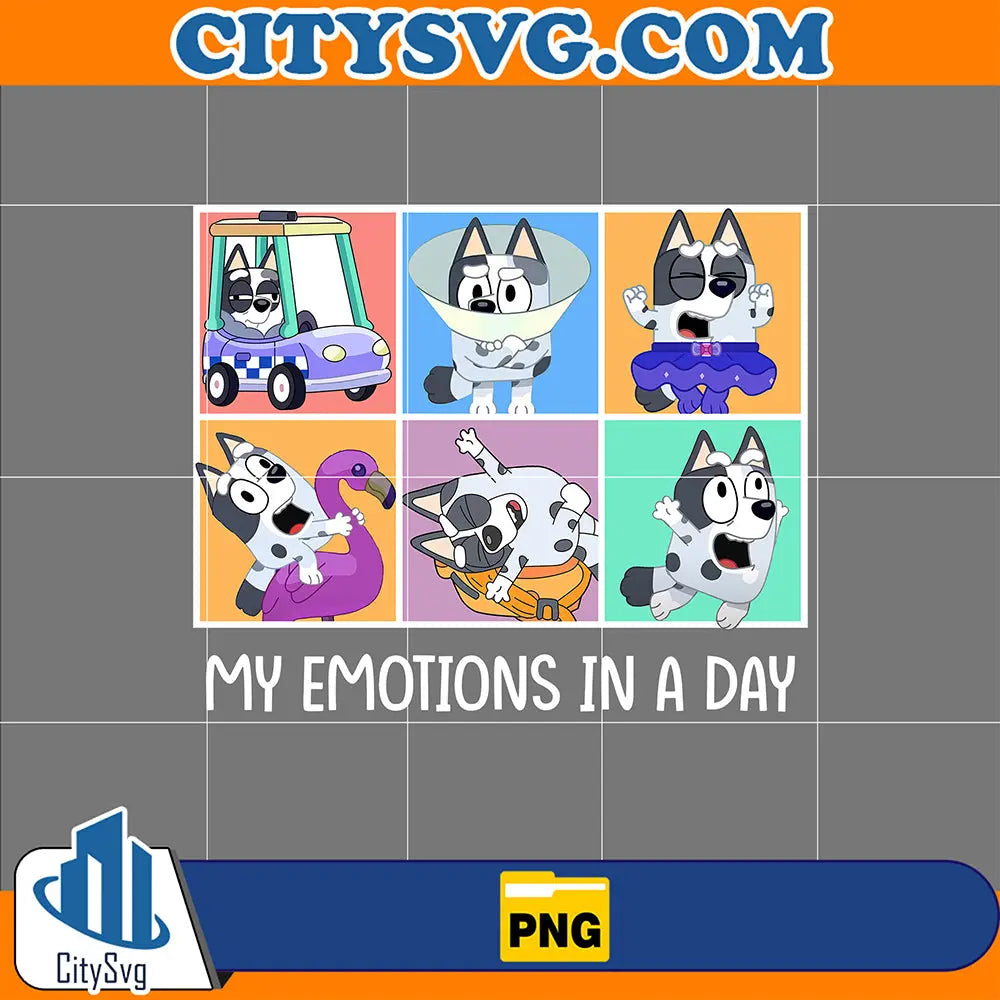 My Emotions In A Day Png, Bluey Family Matching Png, Instant Download ...