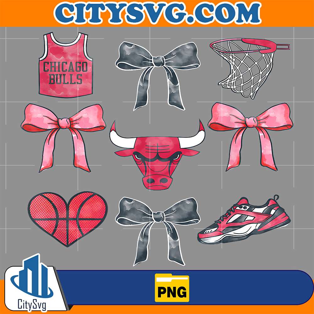 NBA Chicago Bulls Bow Grid Png – CITYSVG