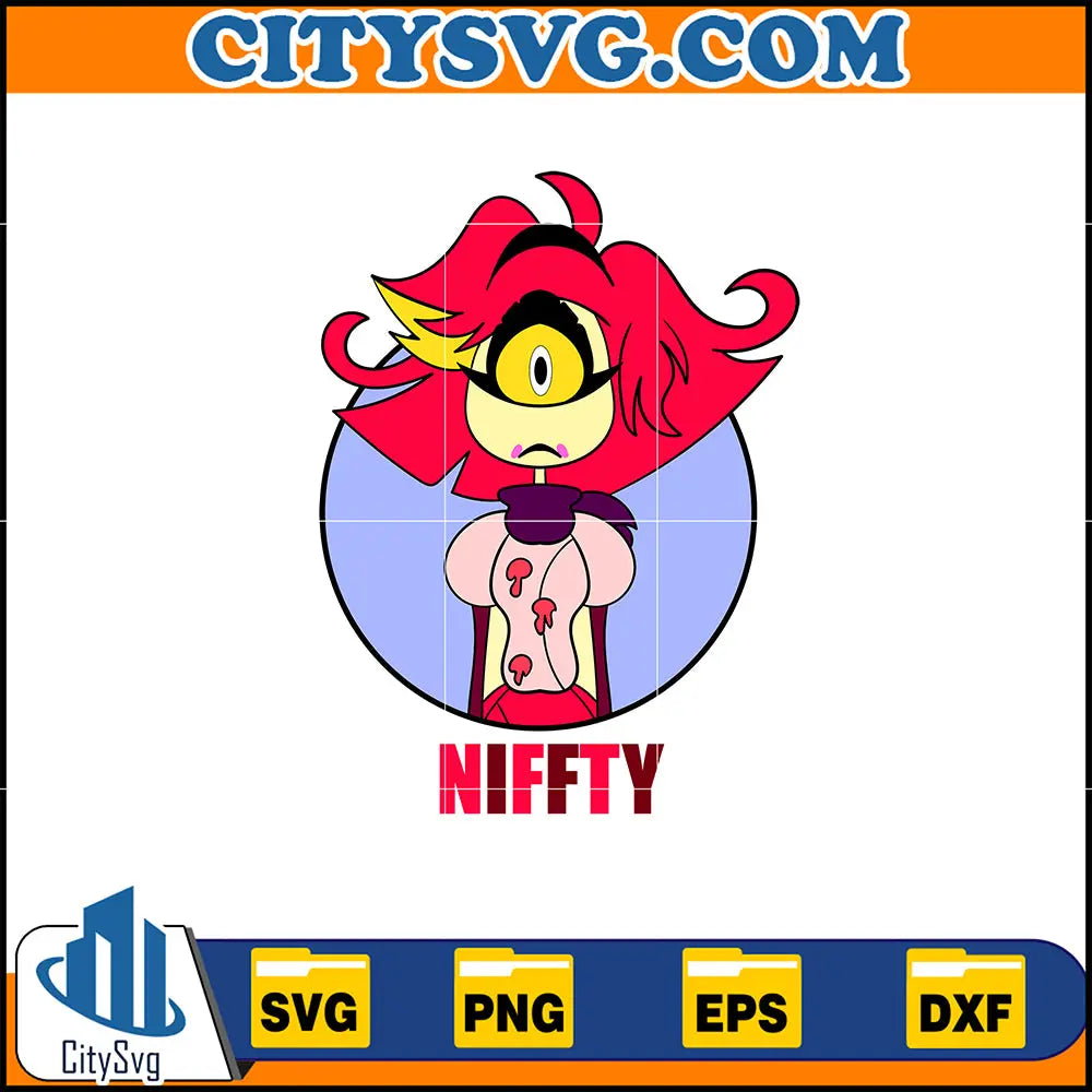 Niffty Sticker Svg, Editable Angel Dust Hazbin Hotel Head, Coloring Pa ...
