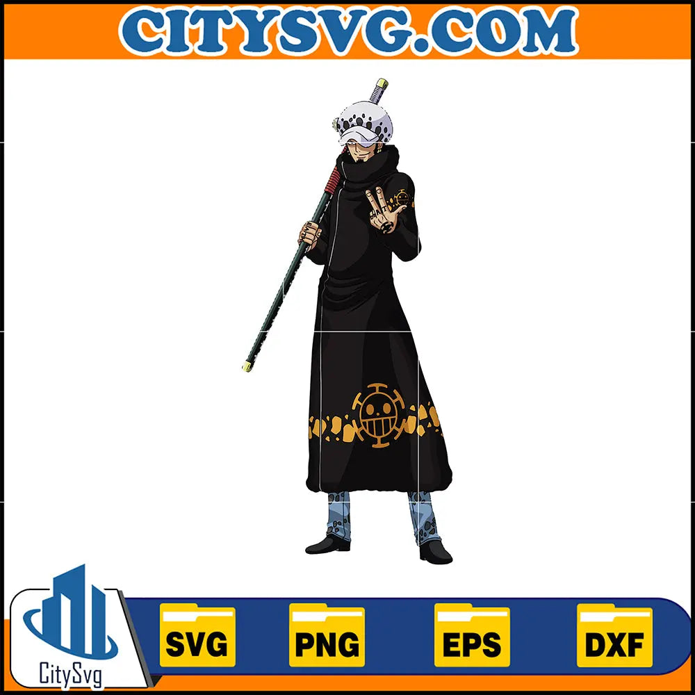 One Piece Trafalgar D. Water Law Svg, One Piece Anime, One Piece Anime ...