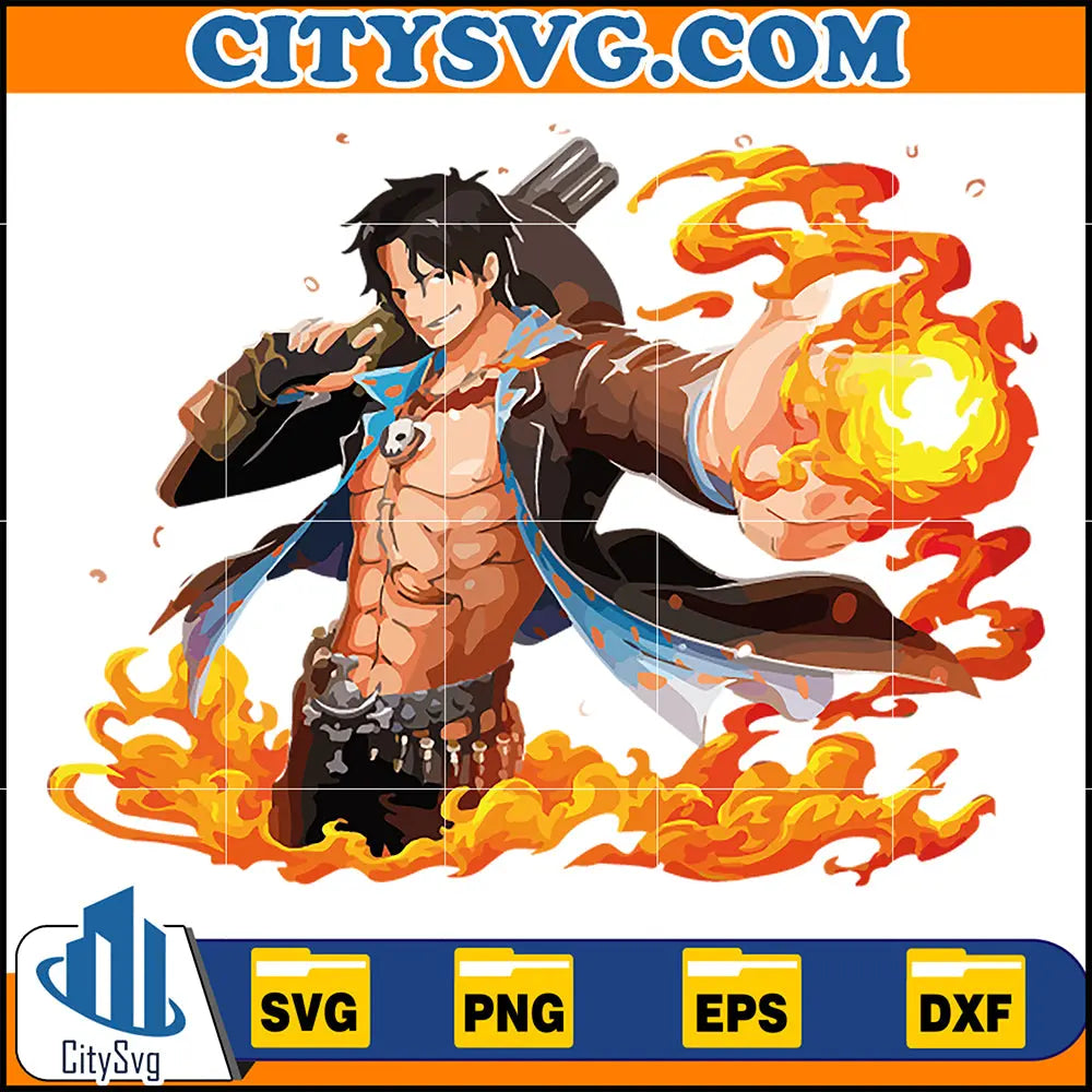 One Piece Portgas D. Ace Svg, One Piece Anime, One Piece Anime Gift, A ...
