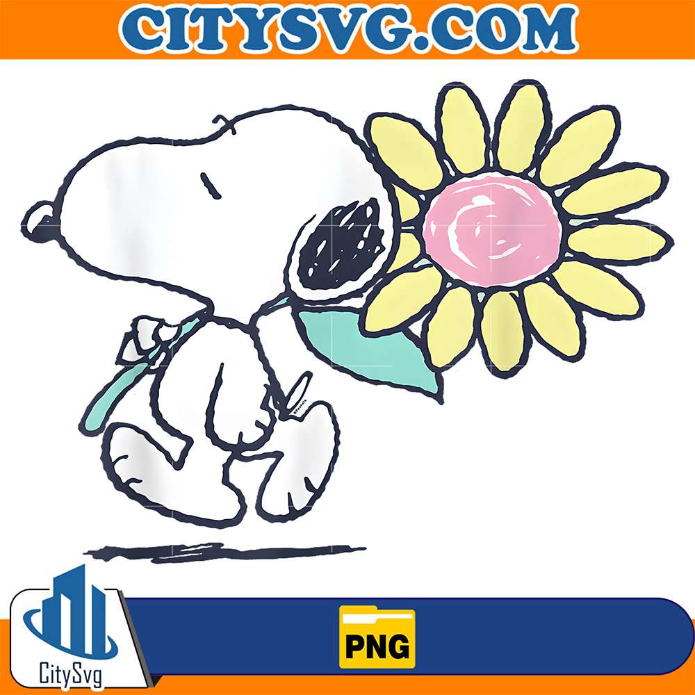 Peanuts Snoopy Pink Daisy Flower Png – CITYSVG
