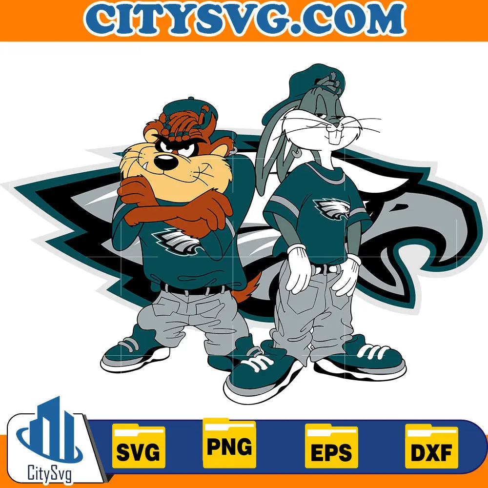 Taz and Bugs Kriss Kross Philadelphia Eagles Svg – CITYSVG