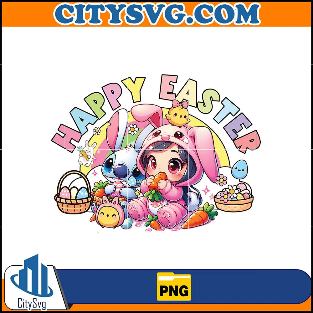 Pink Cartoon Stitch Png, Happy Esater Png, Cartoon Easter Png, Happy E ...