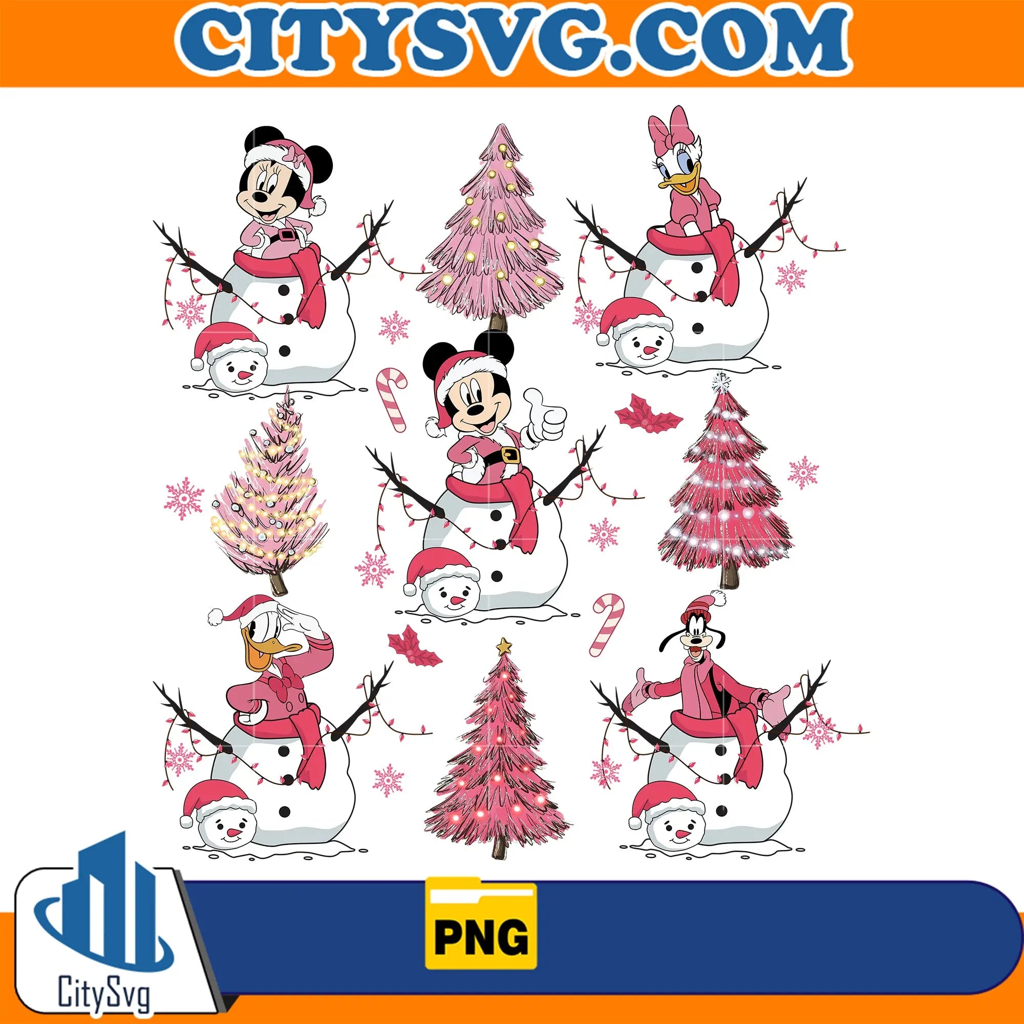 Pink Disney Snow Christmas Png – CITYSVG