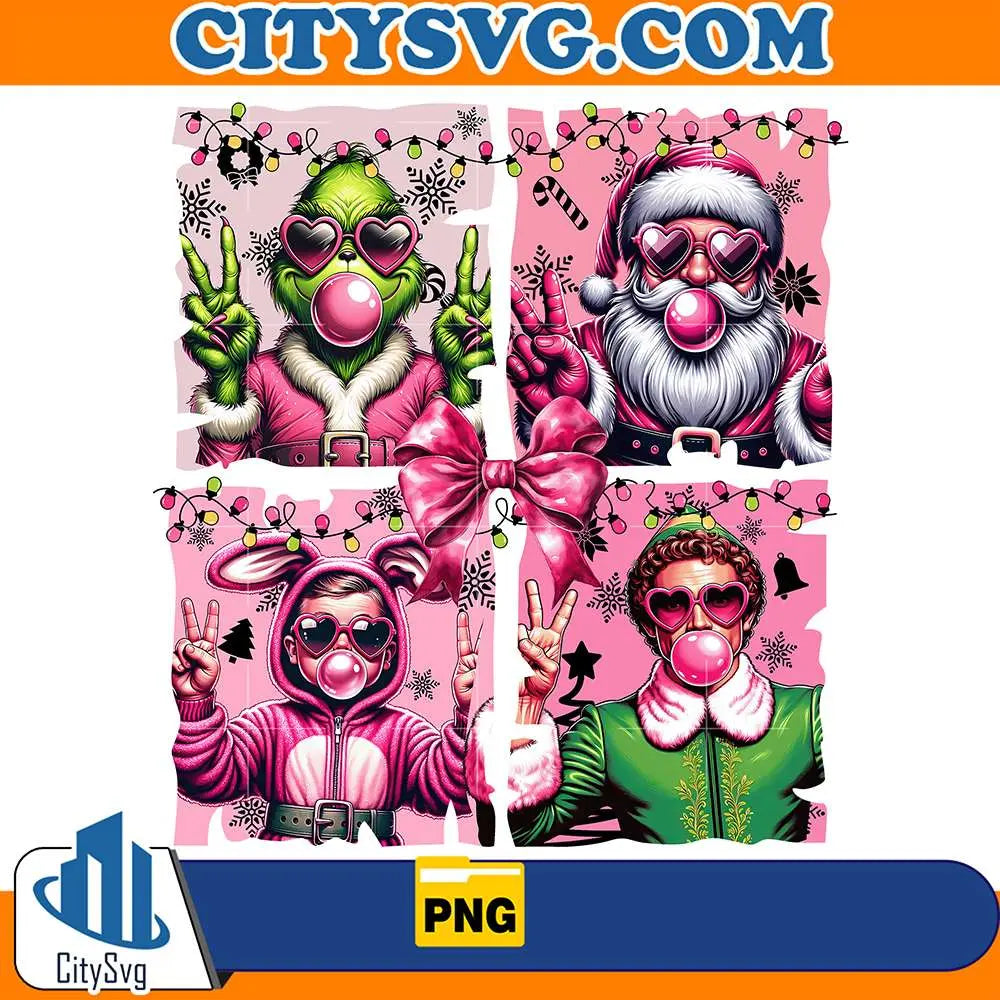 Pink Movie Friends Christmas Png – CITYSVG