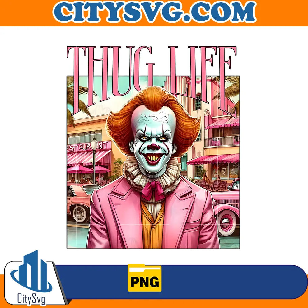 Pink Pennywise THUG LIFE Png – CITYSVG