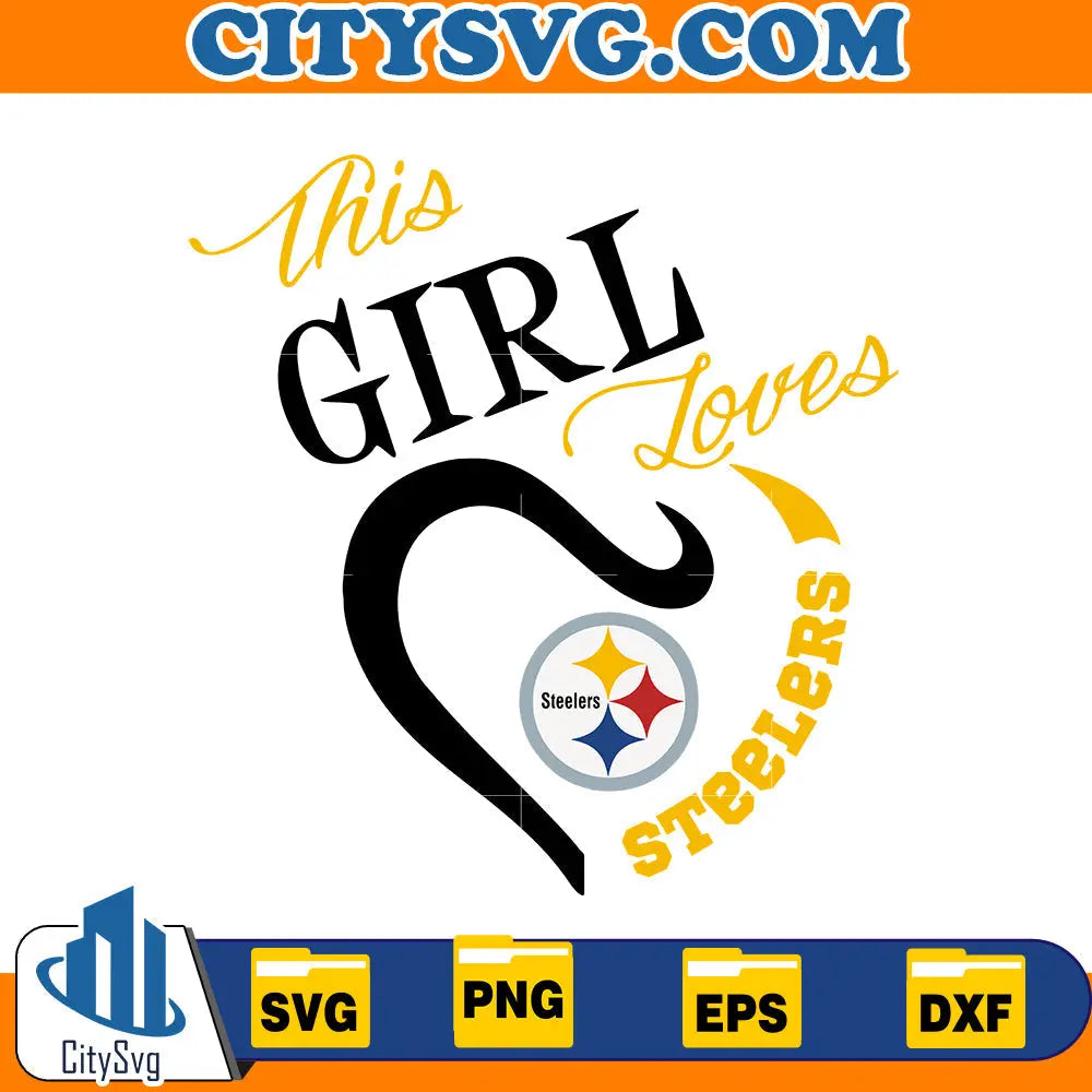 Steelers Girl Logo Steelers Football Love Svg, Eps, Png, Dxf, Pdf,