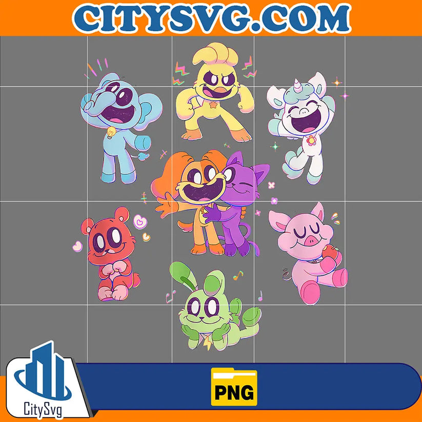 Playtime Friends Png, Smiling Critters Catnap Sublimation Design with ...