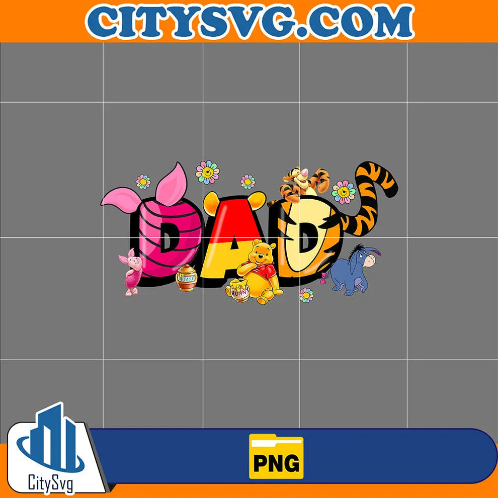 Pooh Dad Png, Cartoon Dad Png, Characters Letters Png, Doodle Story Pn ...