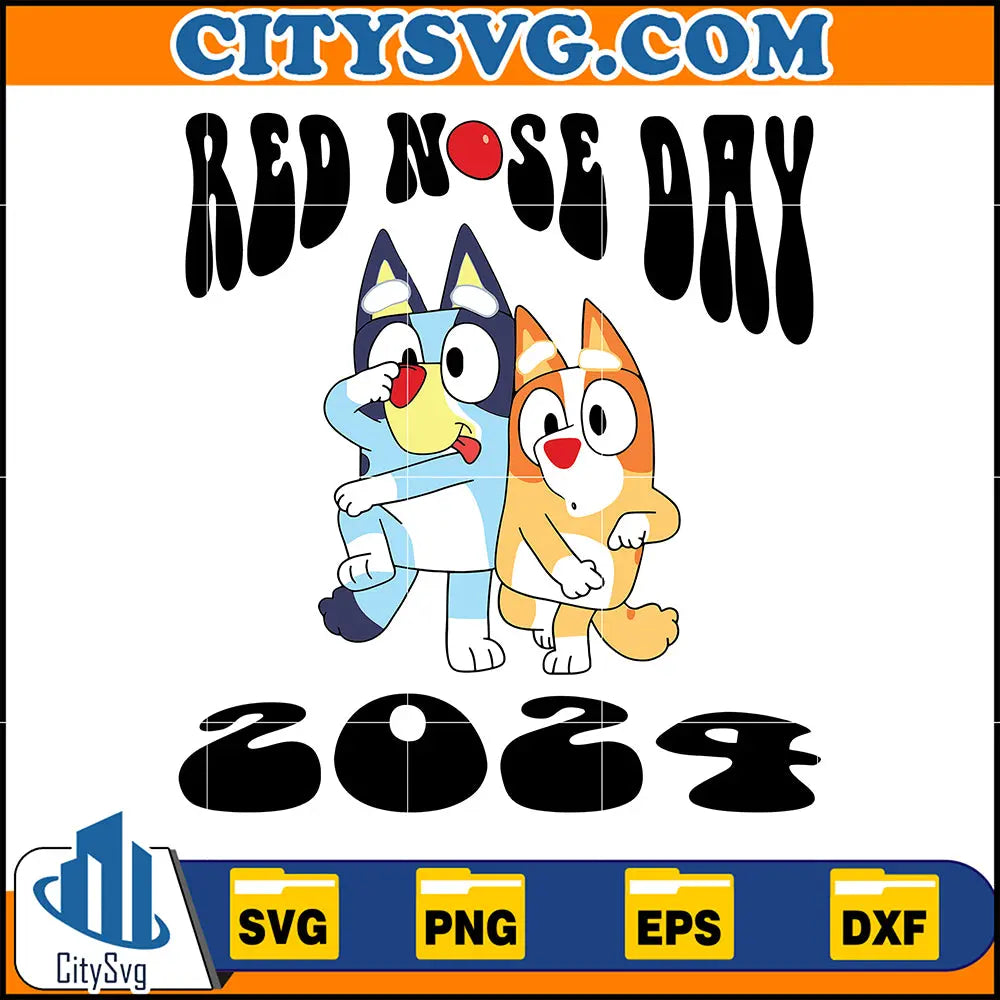 Bluey Red Nose Day Svg ,Red Nose 2024, Decal Red Nose Svg, Fund Raisin ...
