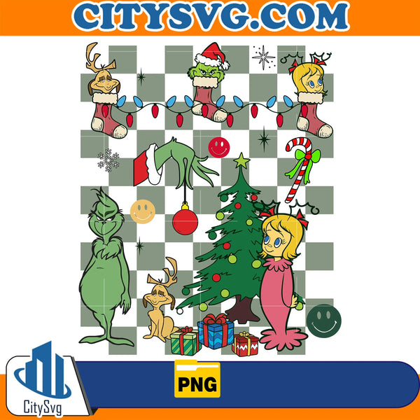 Retro Grinch Max And Cindy Lou Who Merry Christmas Png – CITYSVG