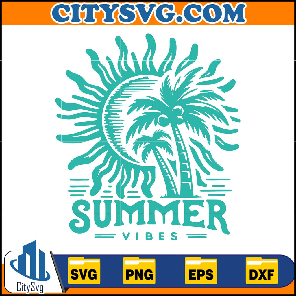 Retro Summer Vibes Svg, Summer Svg, Beach Vibes Svg, Summer Break Svg ...