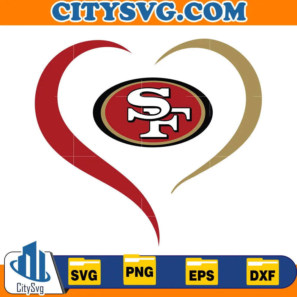 Heart San Francisco 49ers Svg – CITYSVG