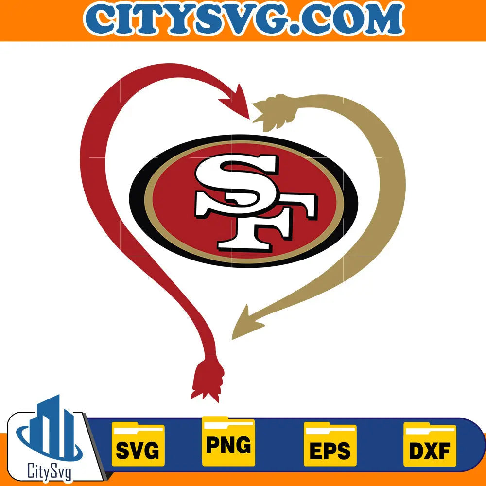 Heart San Francisco 49ers Svg – CITYSVG