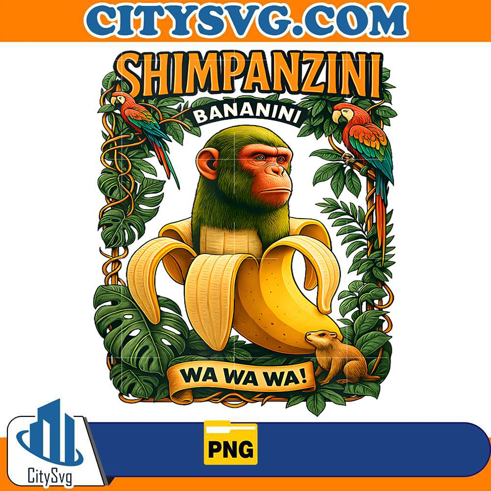 Shimpanzini Bananini Italian Brainrot Chimpanzee And Banana Png – CITYSVG
