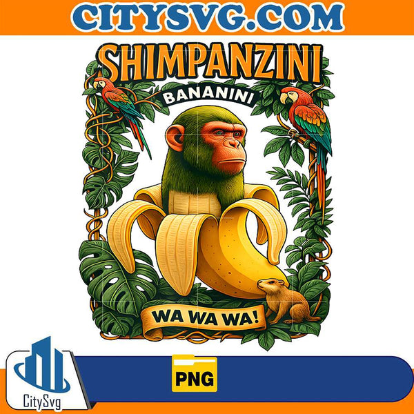 Shimpanzini Bananini Italian Brainrot Chimpanzee And Banana Png – CITYSVG