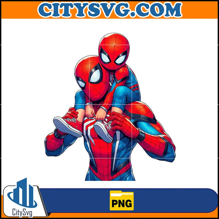 Spider Man Dad And Son Png, Super Hero Dad And Son Png, Father's Day 2 ...