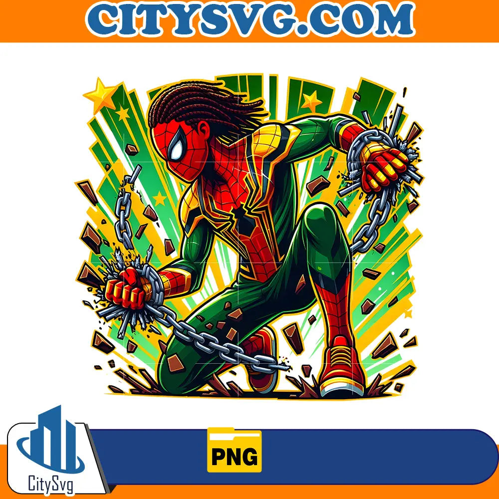 Spider Man Png, Superhero Juneteenth Breaking Every Chain Png, Black M ...
