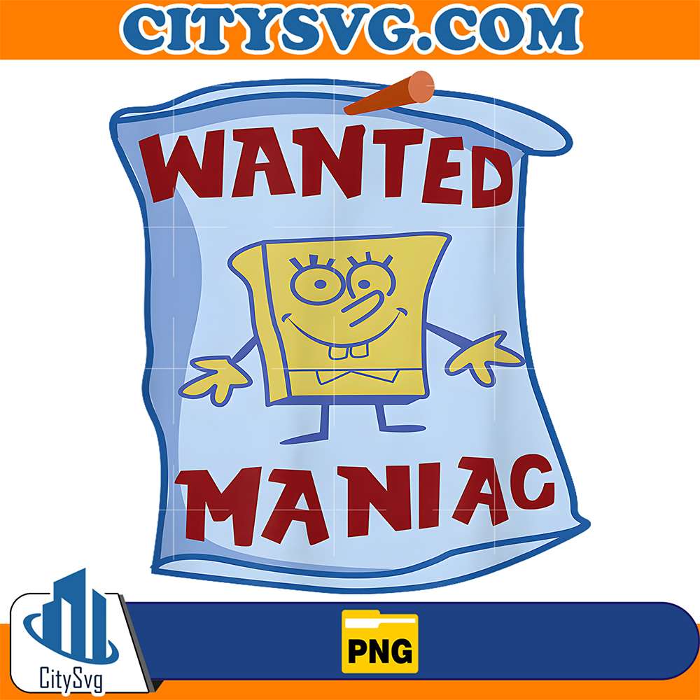 SpongeBob SquarePants Wanted Maniac Png – CITYSVG