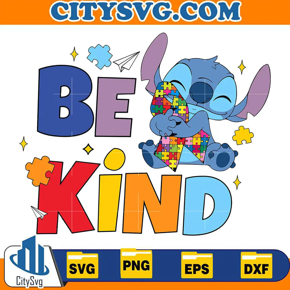 Stitch Autism Be Kind Svg – CITYSVG