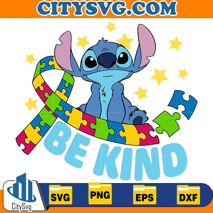 Stitch Autism Be Kind Svg – CITYSVG