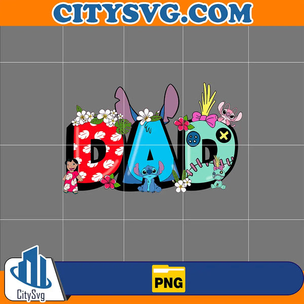 Stitch Dad Png, Cartoon Dad Png, Characters Letters Png, Doodle Story ...