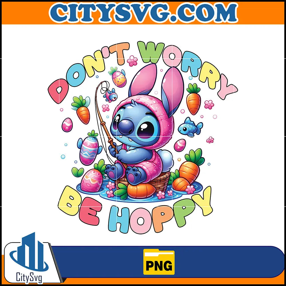 Stitch Don't Worry Be Hoppy Png, Pink Cartoon Stitch Png, Cartoon East ...